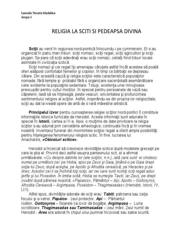 Religia La Sciti Si Pedeapsa Divina | PDF