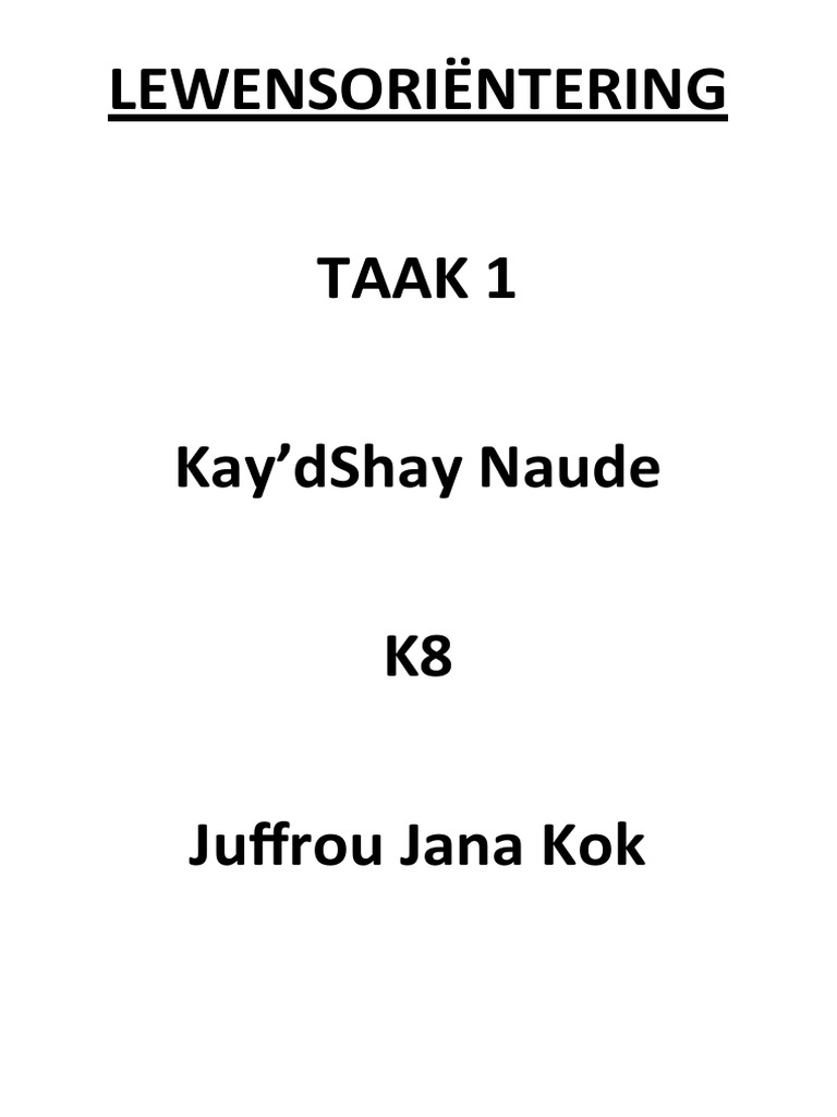 Lo Taak KD Graad 12 | PDF