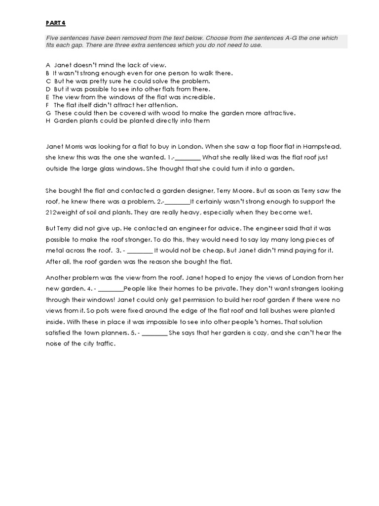 Test PET B1 - Parts 4 - 6 | PDF