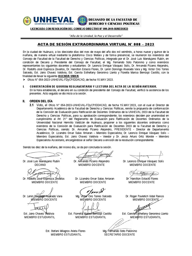 ACTA DE SESIÓN EXTRAORDINARIA #008 Del Día 17.MAY.2023 | PDF | Gobierno