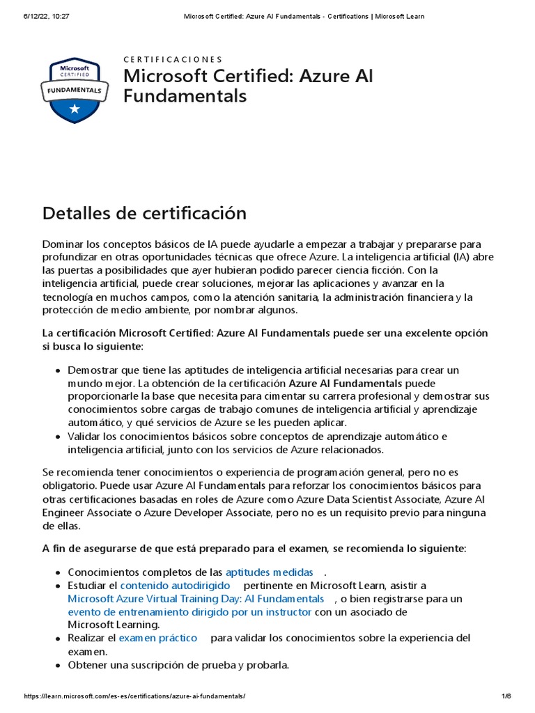 Microsoft Certified - Azure AI Fundamentals - Certifications ...