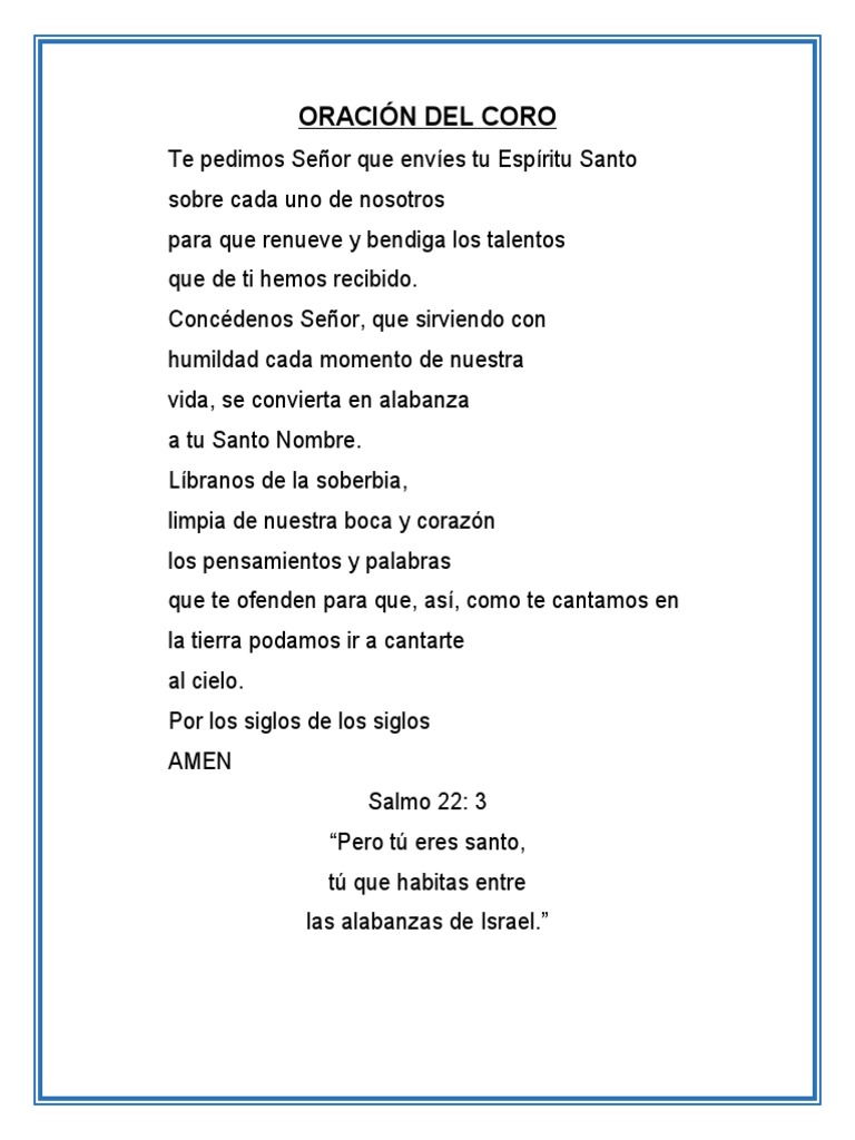 Oración Del Coro | PDF