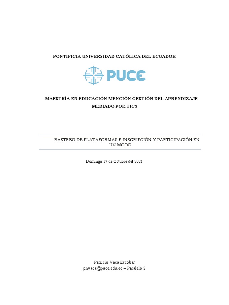 Rastreo Moocs | PDF | Curso abierto masivo en linea | Moodle