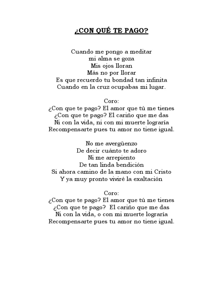 ¿Con qué te pago? - Letra de canción | PDF