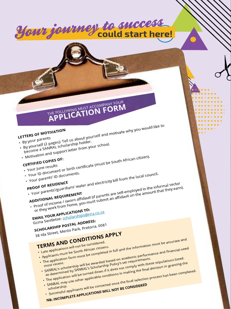 SANRAL Scholarship Application Guide 2026 | PDF