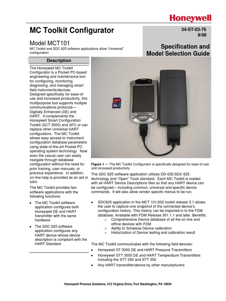 MC Toolkit Configurator Model MCT101 Specification | PDF
