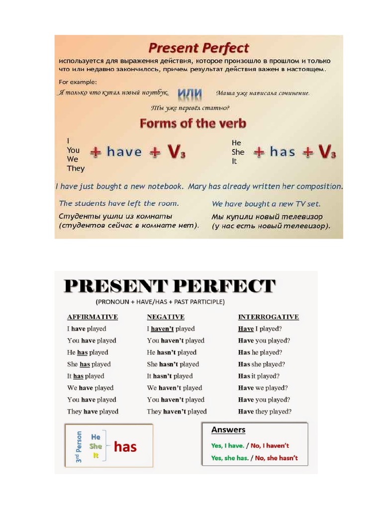 Present Perfect | PDF