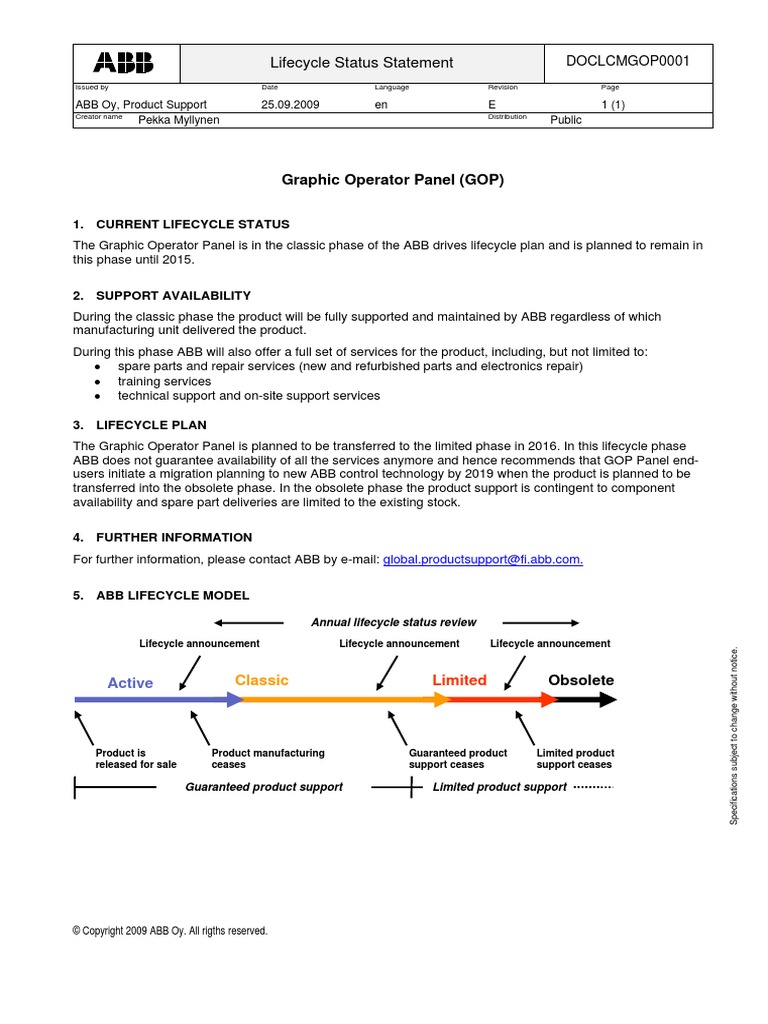 GOP Panel Lifecycle Status Reve | PDF | Product Lifecycle | Business