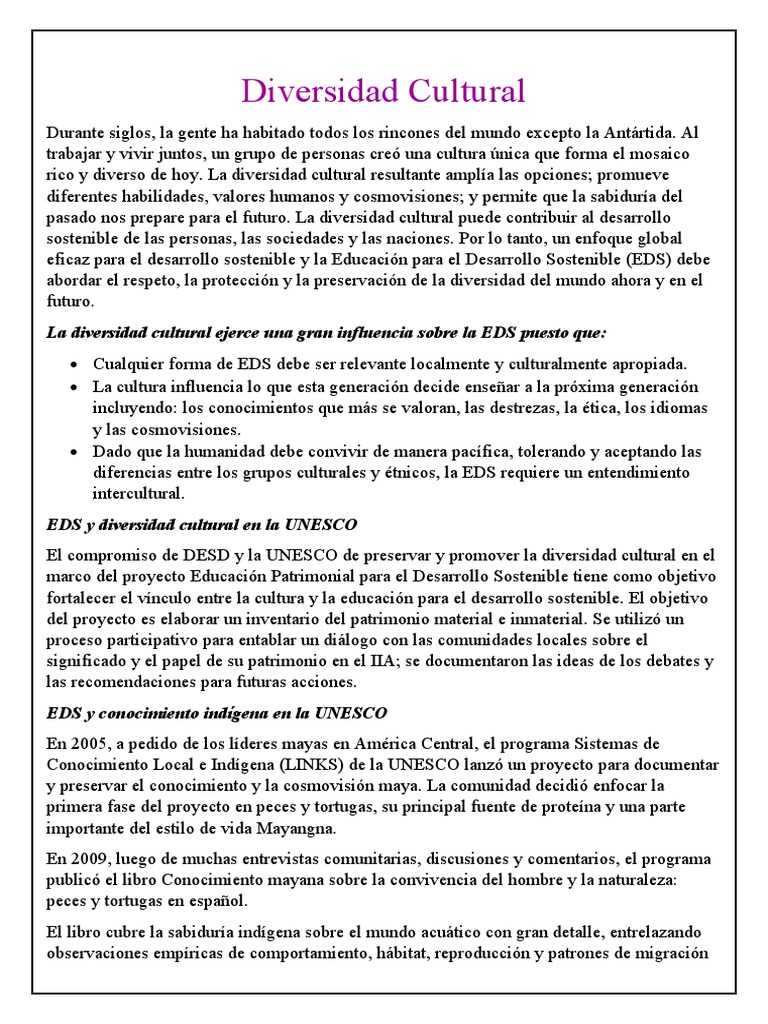 Diversidad Cultural | PDF
