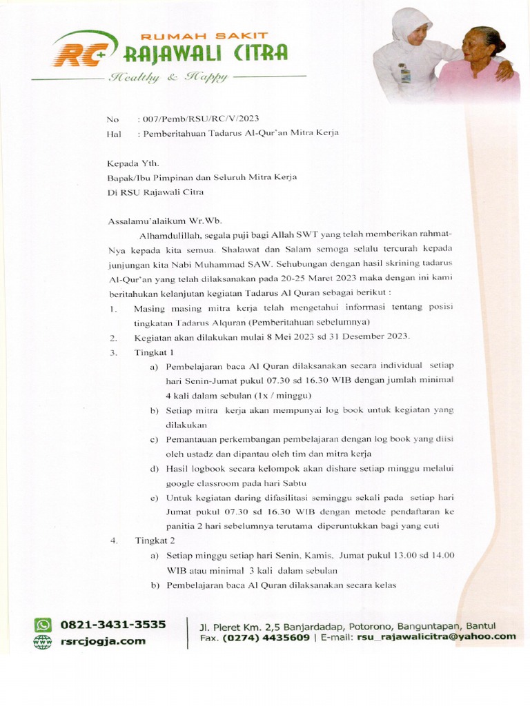 Pemberitahuan Tadarus Al-Quran | PDF