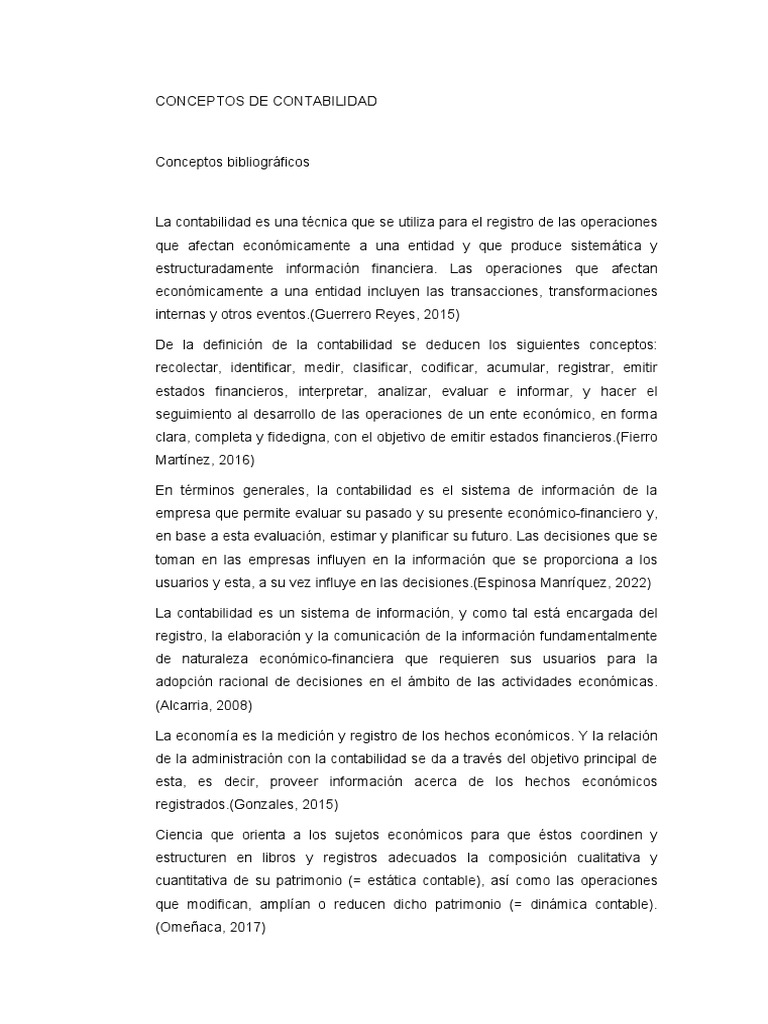 Conceptos de Contabilidad | PDF | Contabilidad | Estado financiero