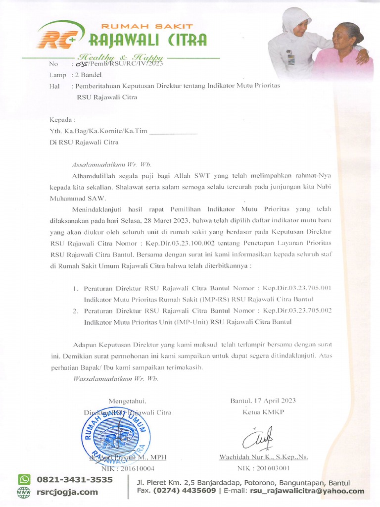 Surat Pemb. IMP-RS Dan IMP-Unit 2023 | PDF