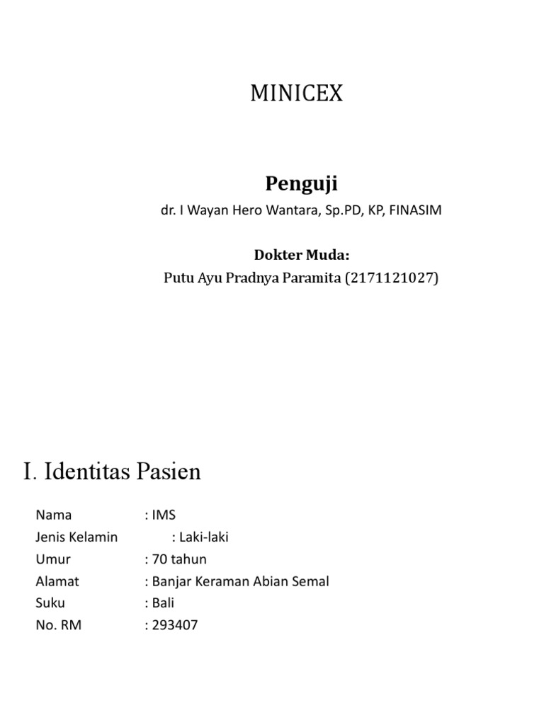 Minicex Mangusada Putu Ayu Pradnya Paramita | PDF