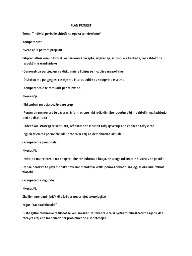 Toaz - Info Plan Projekt Filozofi 2020 PR | PDF