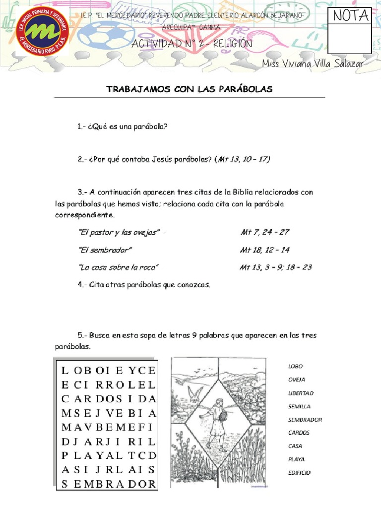 Actividad 2 Las Parábolas | PDF