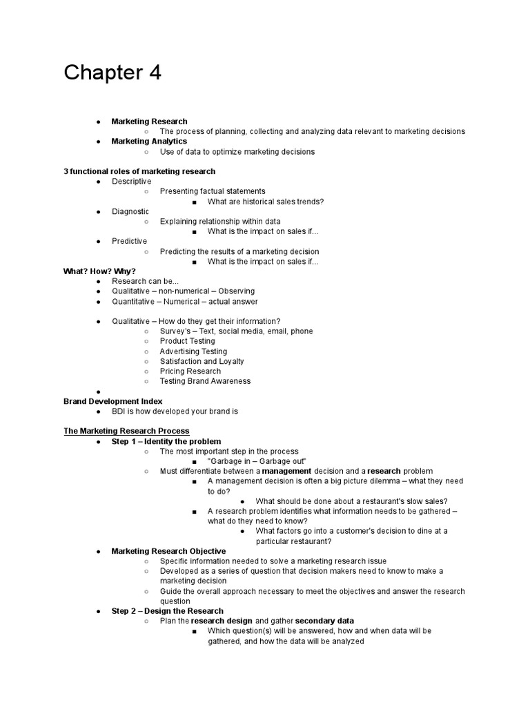 Marketing Cheat Sheet | PDF | Sampling (Statistics) | Marketing Research