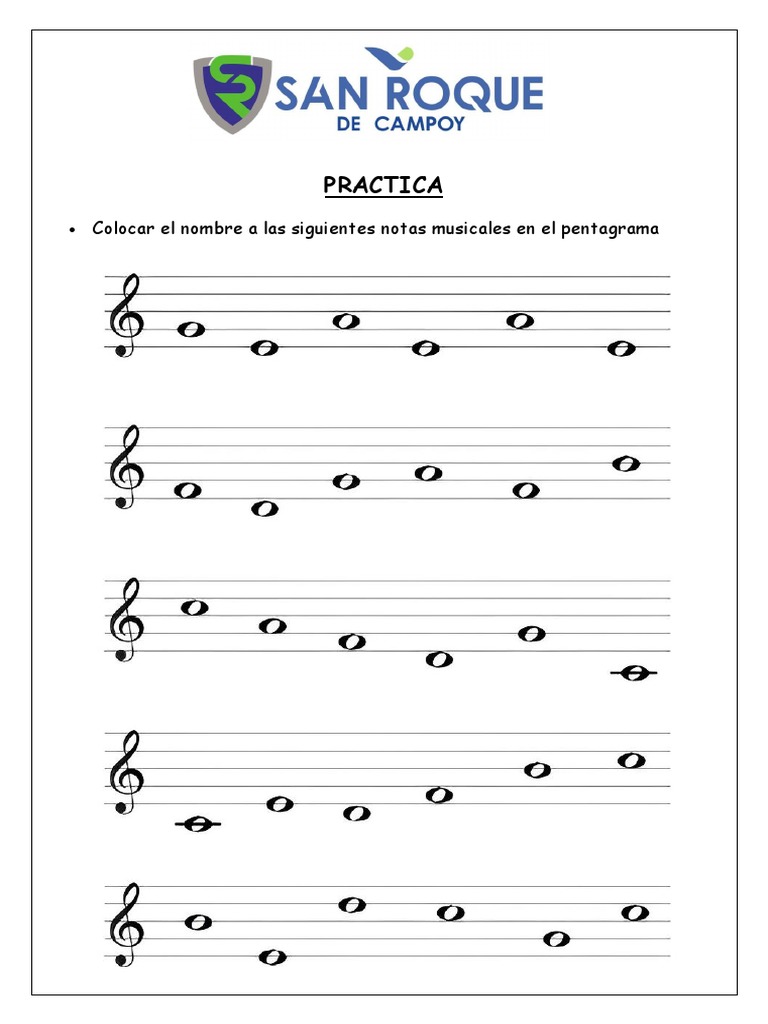 Practica Pentagrama 4to | PDF
