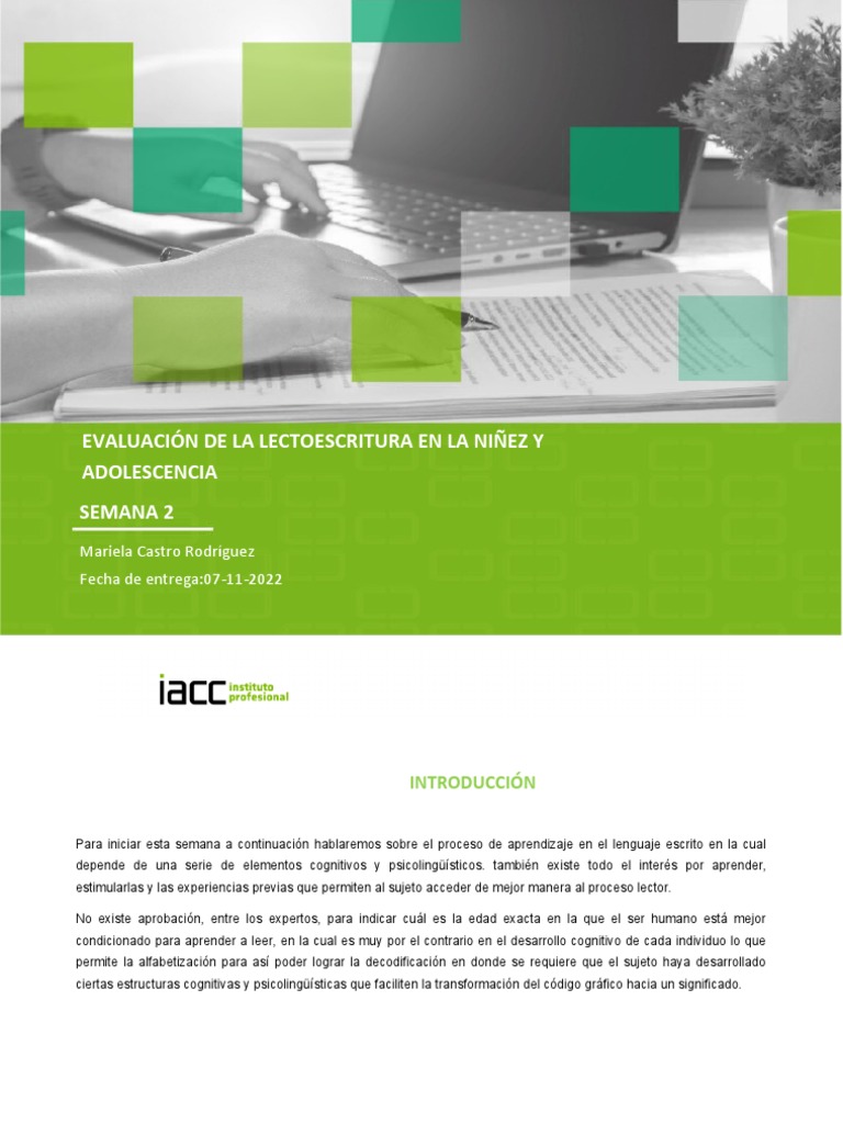 Mariela Castro Tarea2 | PDF | Aprendizaje | Escritura