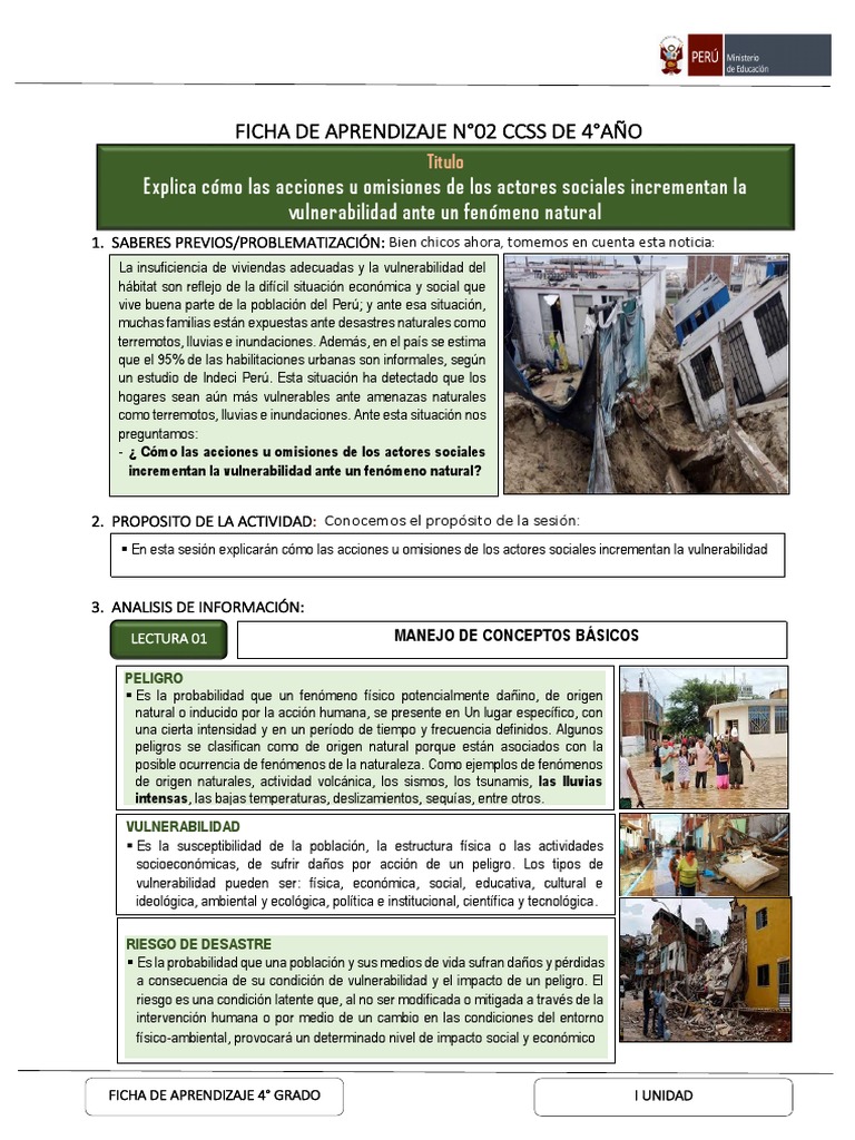 Ficha de Aprendizaje N°02-Ccss 4° Grado | PDF