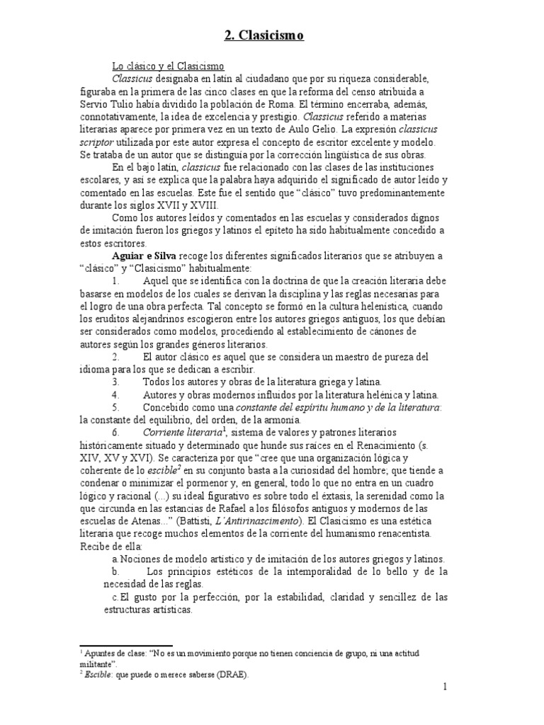 2 - Clasicismo | PDF | Renacimiento | Clasicismo