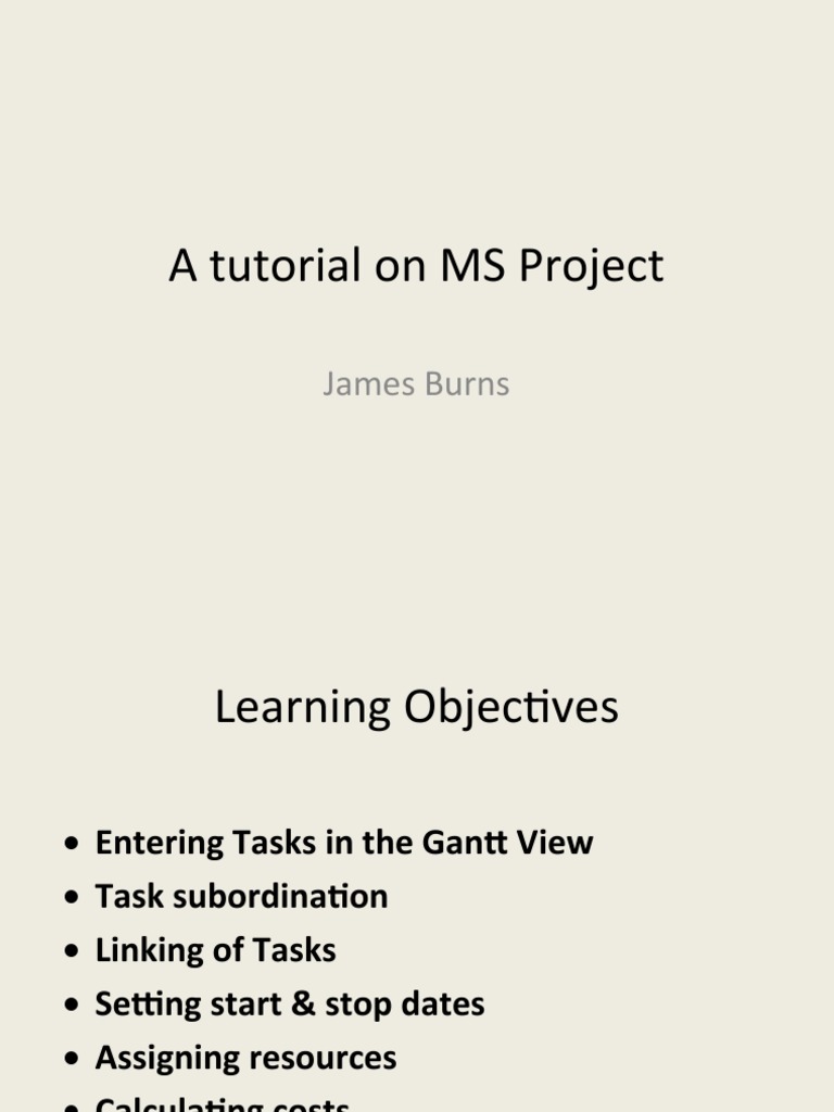 A Tutorial On MS Project | PDF | Project Management | Software Development
