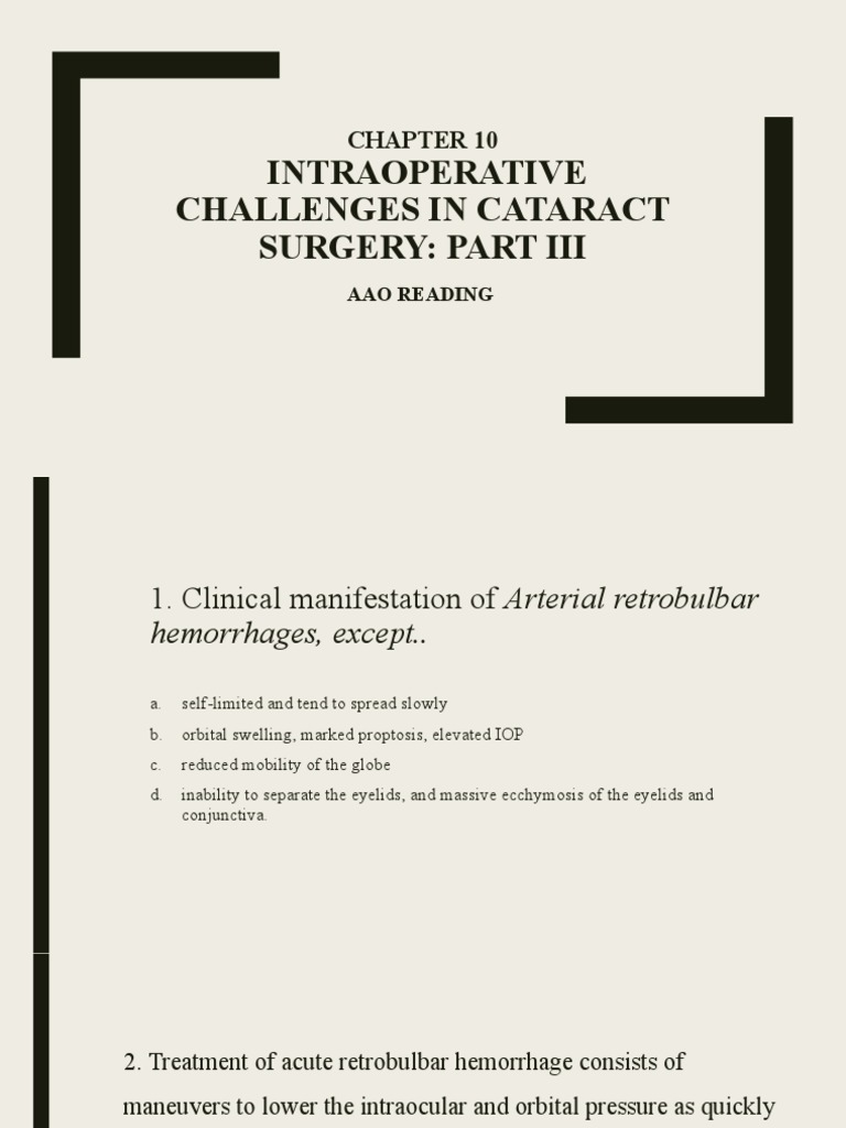 AAO FFI - Intraoperative Challenges in Cataract Surgery | PDF | Surgery ...