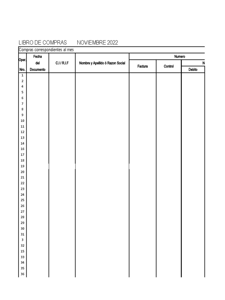 Libro de Compras | PDF