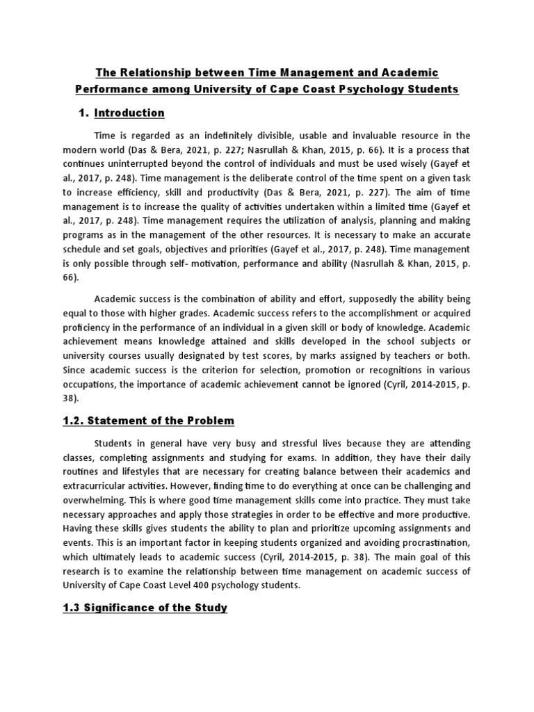 The Relationship Between Time Management and Academic Performance Among ...