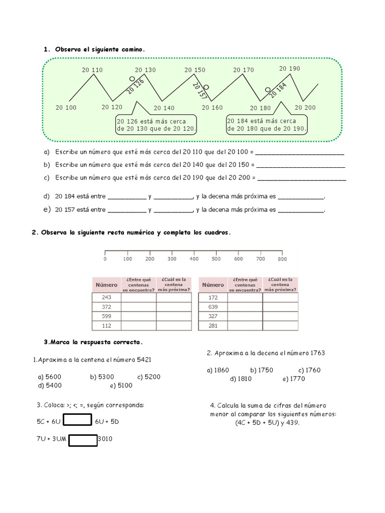 Ficha Lun Mat Aproximamos Números Naturales | PDF