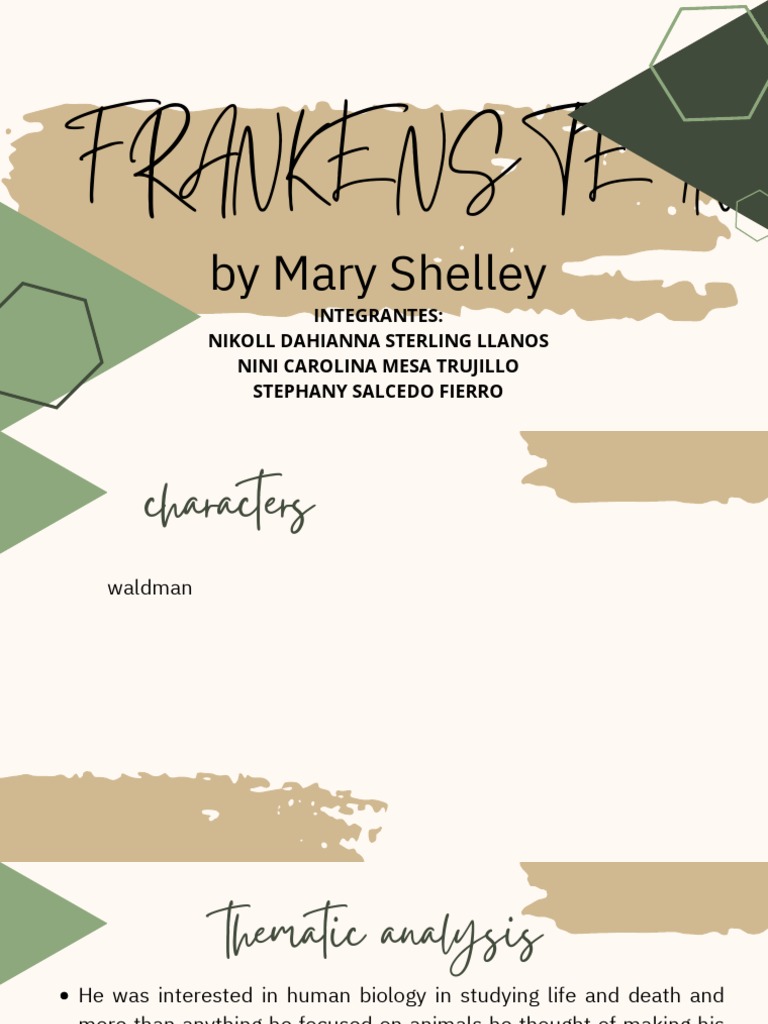Thematic Analysis of Frankenstein Characters | PDF