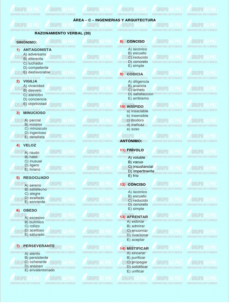 Simulacro Repaso 13-05 Area C | PDF