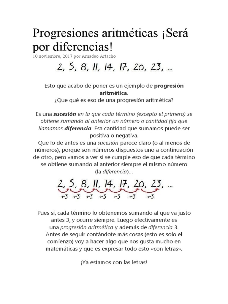 Progresiones Aritméticas | PDF | Secuencia | Ajedrez