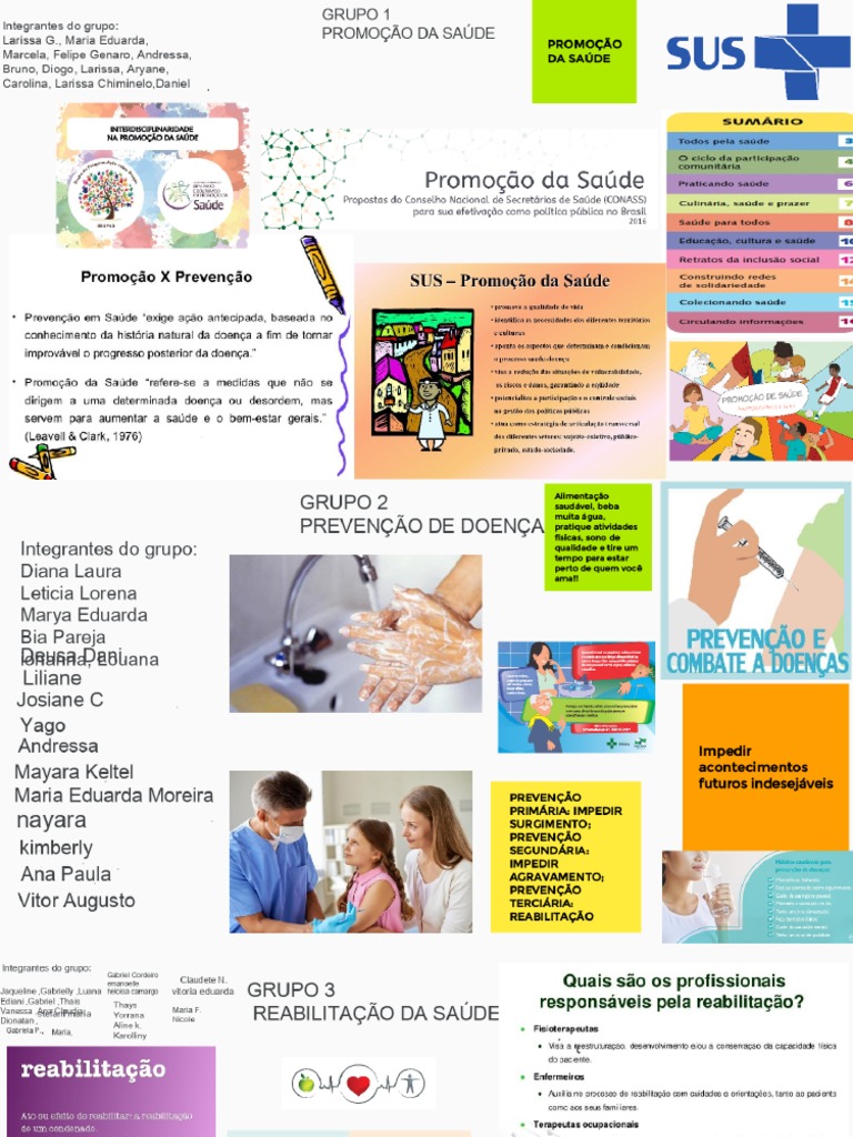 Atividade PROMOÇÃO DA SAÚDE, PREVENÇÃO DE DOENÇAS E REABILITAÇÃO DA ...