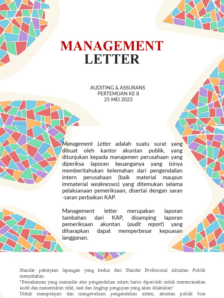 Panduan Membuat Management Letter Audit | PDF