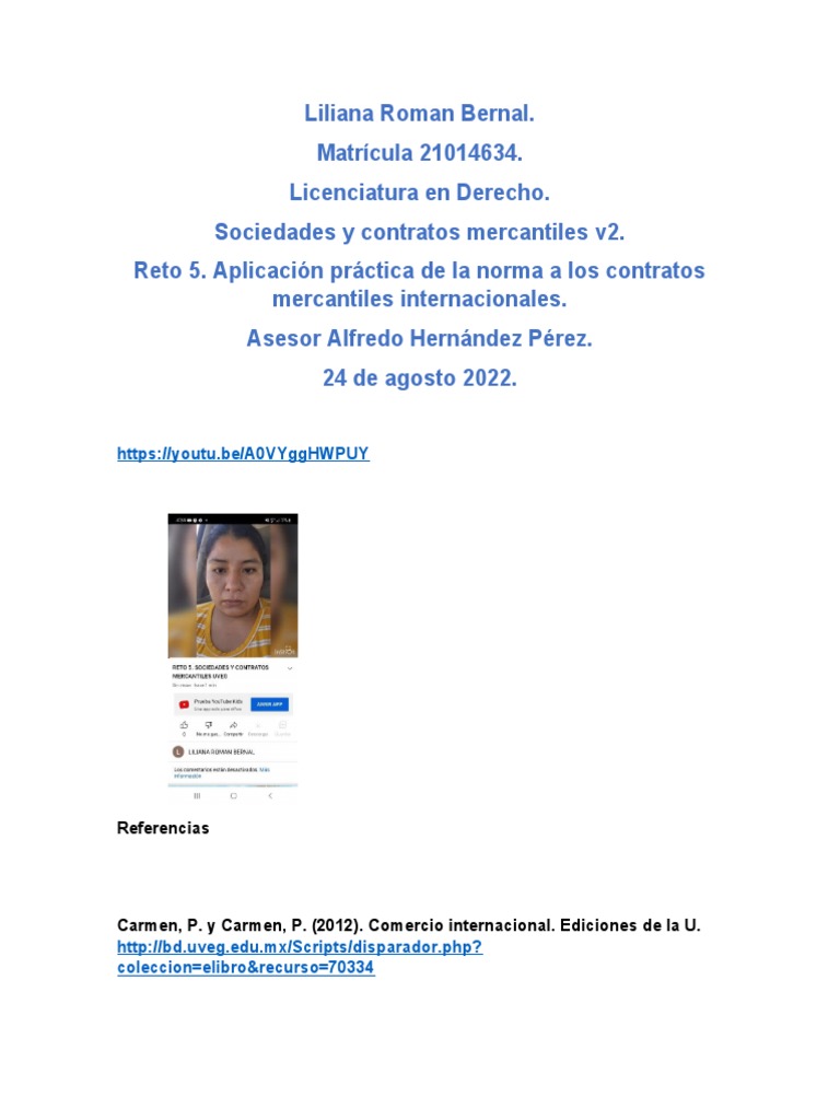 Roman - Liliana - R5 - U3 DERECHO MERCANTIL | PDF
