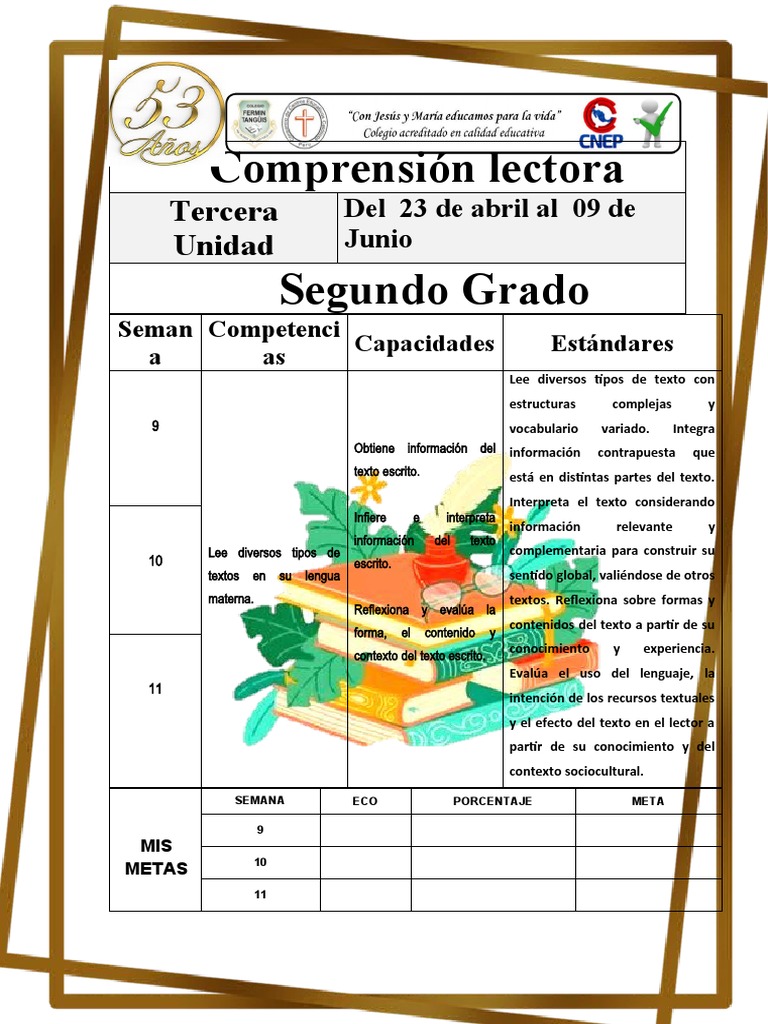 Carátula III unidad - 2° sec (1) | PDF | Comprensión lectora | Comunicación