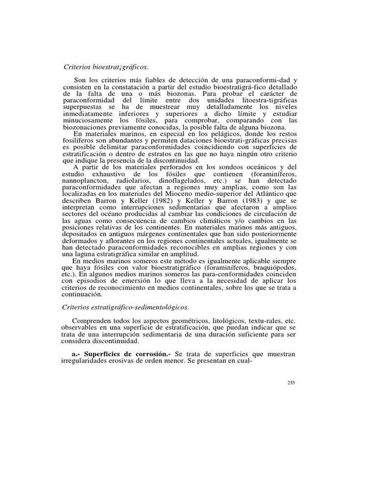 Paraconformidades y Bioestratigrafía | PDF | Estrato | Roca (geología)