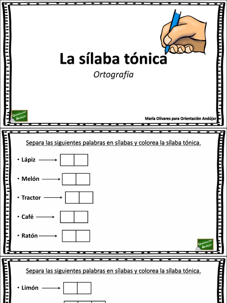 Sílaba Tónica y Separación Silábica | PDF