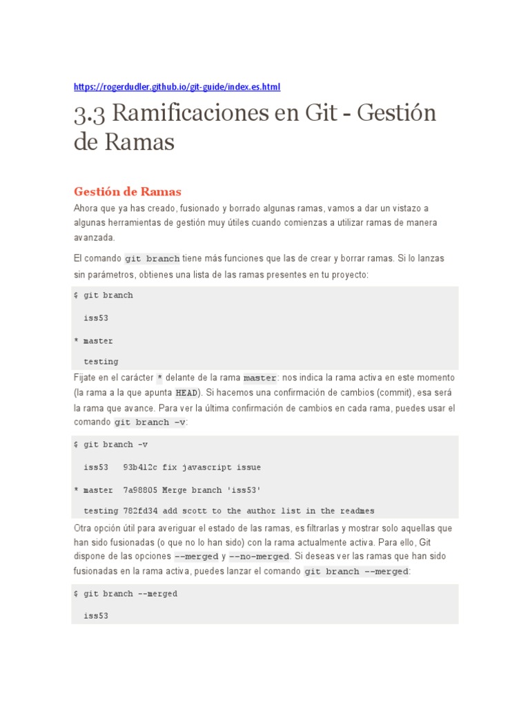 Comandos Git Pdf Gestión De Datos Gestión De Tecnología De La