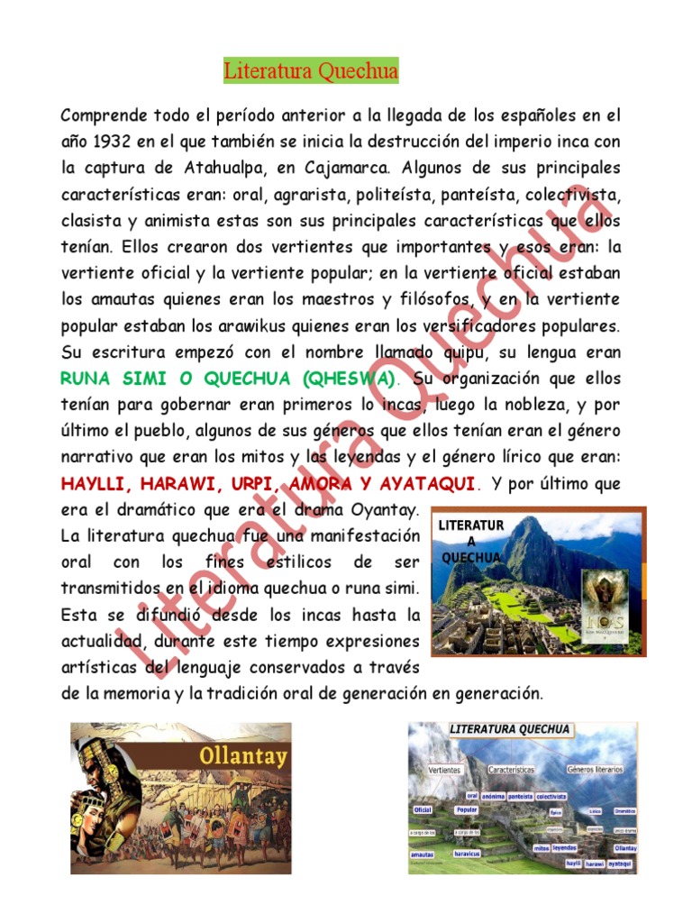 Literatura Quechua | PDF