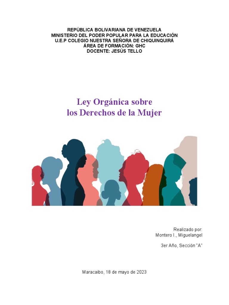 Ley Orgánica Sobre Los Derechos De La Mujer Pdf