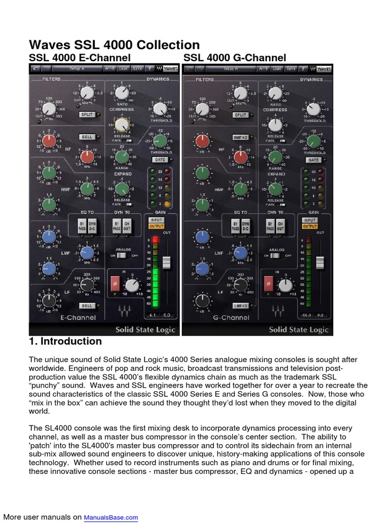 SSL 4000 G | PDF | Equalization (Audio) | Audio Electronics