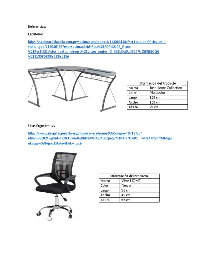 Especificaciones de Accesorios | PDF