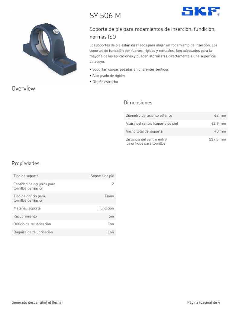 SKF SY 506 M Specification | PDF