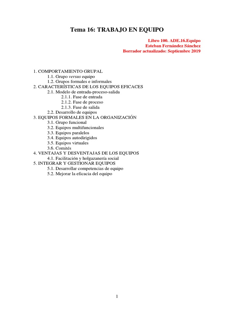 Libro-100 - ADE 16 Equipo | PDF | Conformidad | Comportamiento