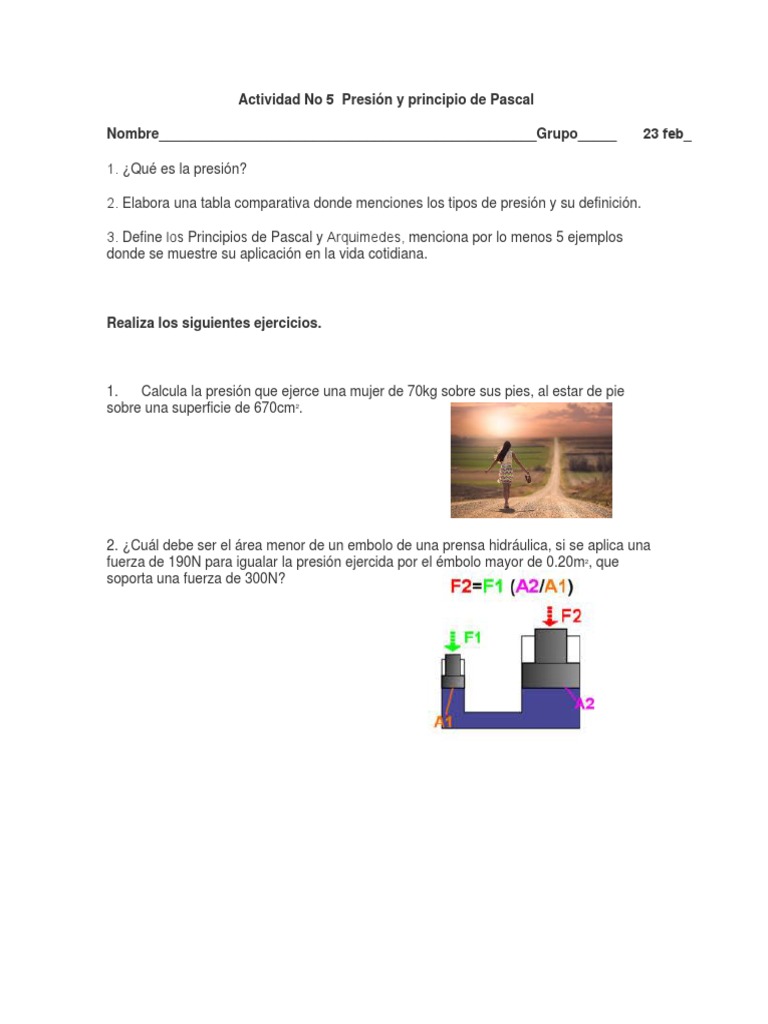 Presión y Principio de Pascal | PDF