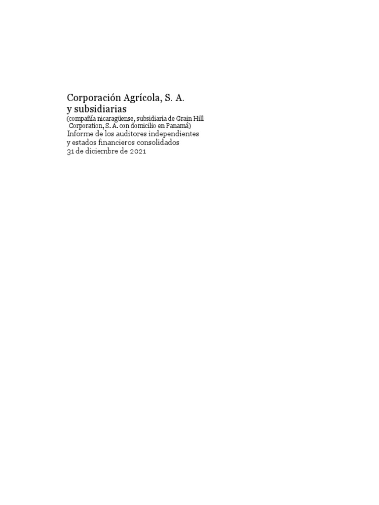 Agricorp InformeConsolidado 2021 | PDF | Auditoría | normas ...