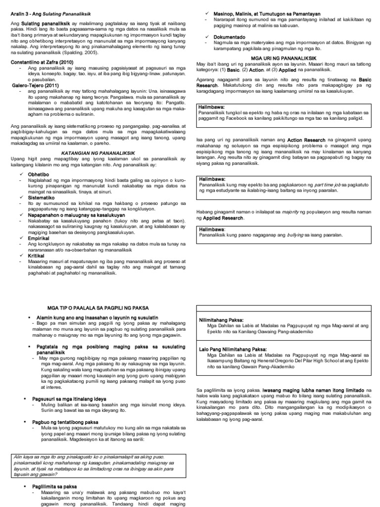 Pagbasa-Aralin 3 | PDF