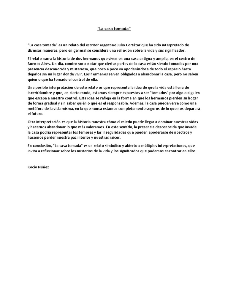La Casa Tomada | PDF