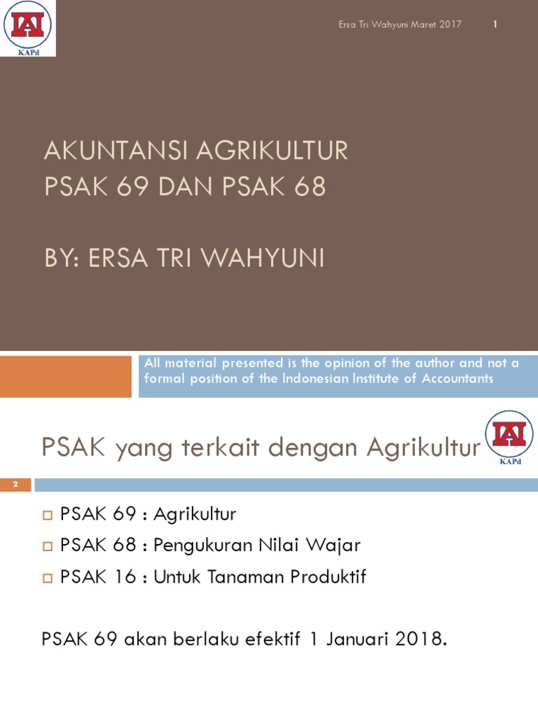 PSAK 69: Standar Akuntansi Agrikultur | PDF